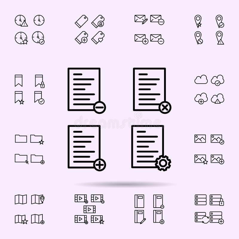 Text, List, Remove, Delete, Plus, Settings Sign Icon. Web Icons ...
