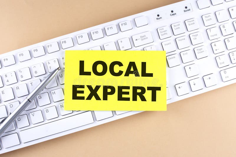 Text LOCAL EXPERT Text on a Sticky on Keyboard, Business Concept Stock ...