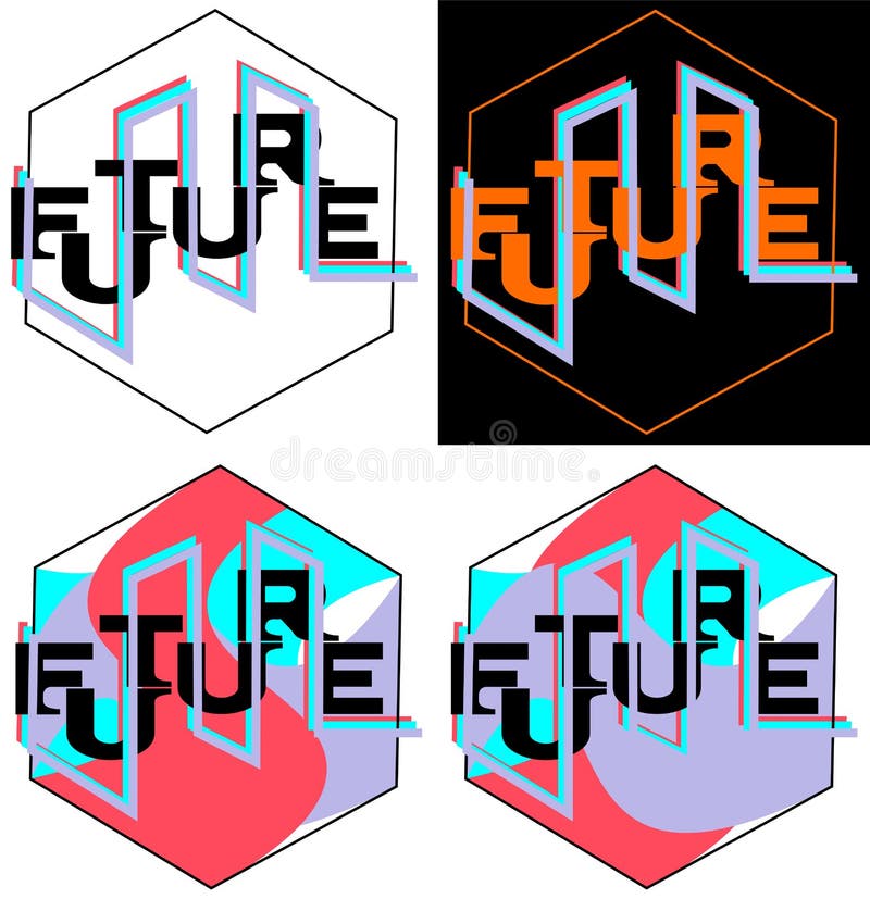 Text Logo Future with Geometric Elements Creative Logo Stock ...