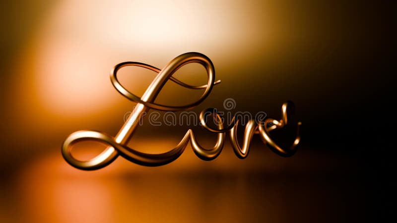 Text Love in gold. stock video. Video of decorative - 352283057