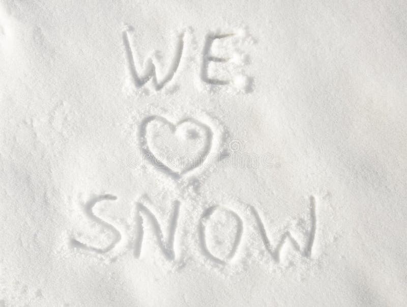 Text `we Love Snow` Written in Snow Stock Photo - Image of snowflake ...