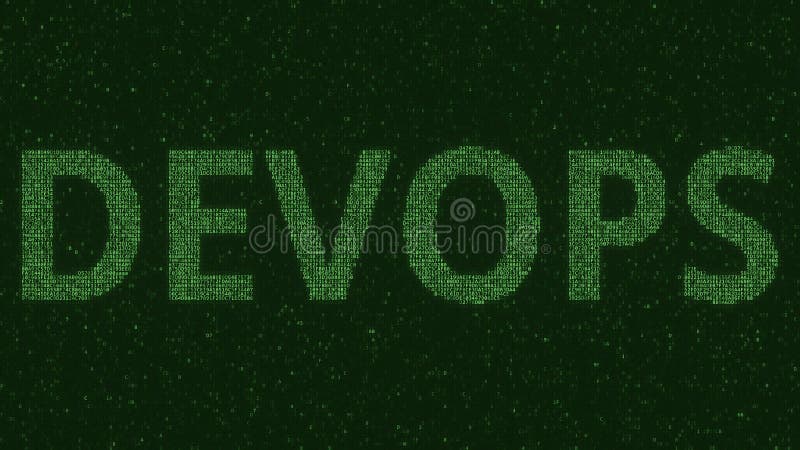 DEVOPS Text Made with Many Symbols on Computer Screen, 3d Rendering ...