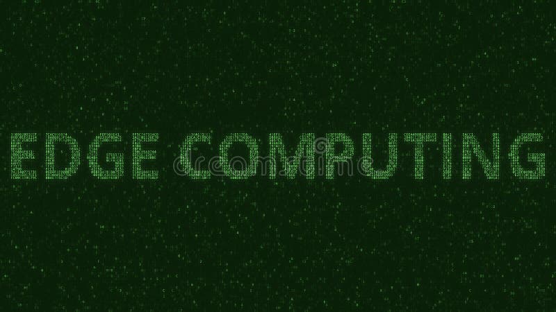 EDGE COMPUTING Text Consisting of Many Symbols on Computer Monitor. 3d Rendering Stock ...