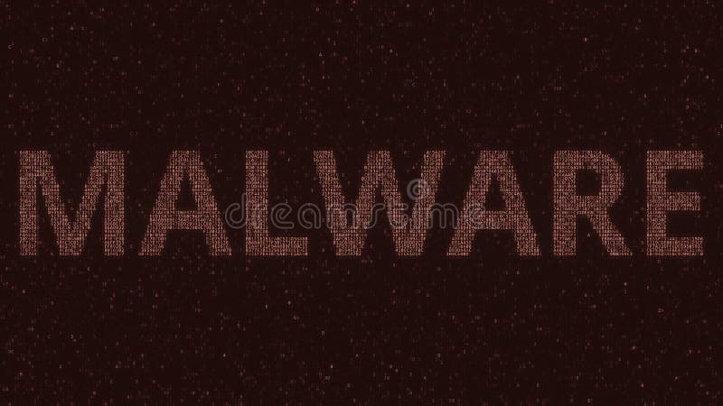 Malware Text Over Binary Code Stock Illustration - Illustration of ...