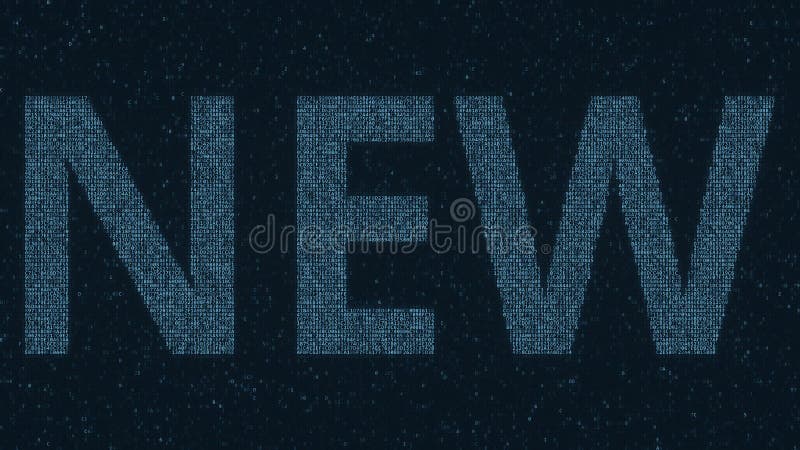 NEW Text Made with Many Symbols on Computer Screen, 3d Rendering Stock ...