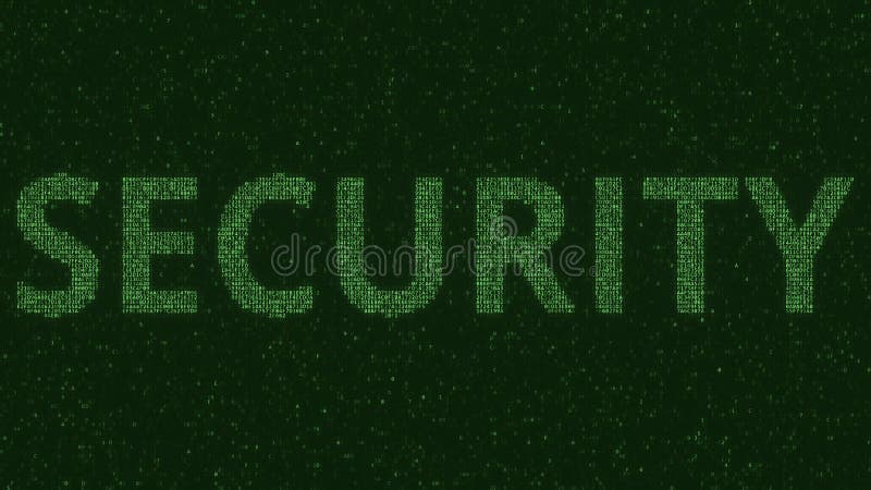 SECURITY Text Made with Many Symbols on Computer Screen, 3d Animation ...