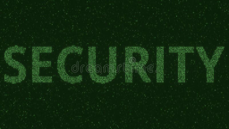 SECURITY Text Made with Many Symbols on Computer Screen, 3d Rendering ...