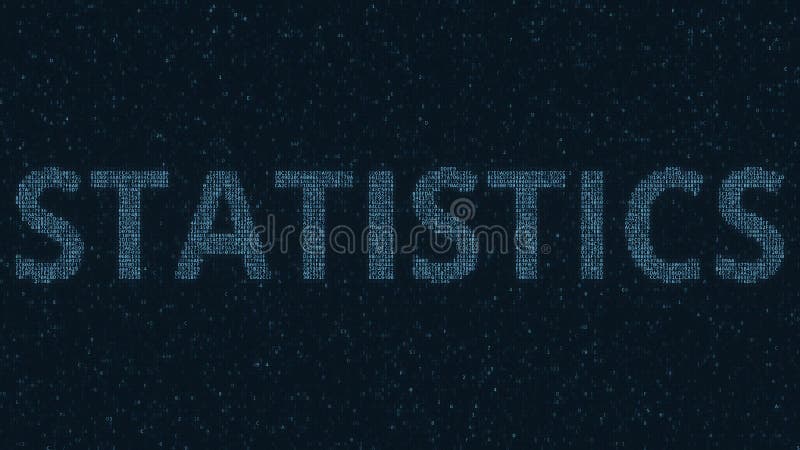 STATISTICS Text Made with Many Symbols on Computer Screen, 3d Rendering ...