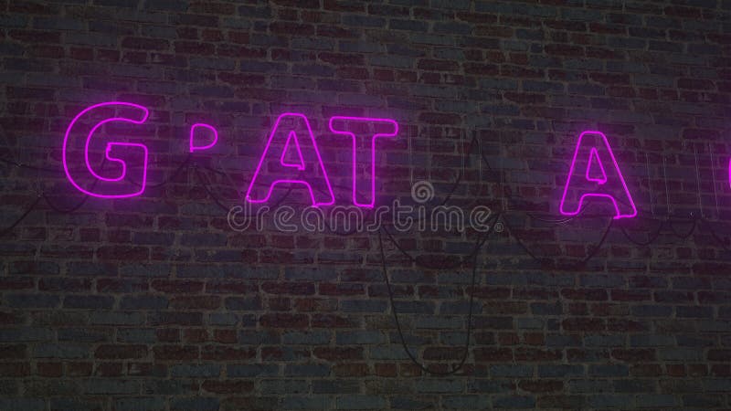 CONGRATULATIONS Sign Made with Glowing Neon Light Tubes. 3D Animation ...
