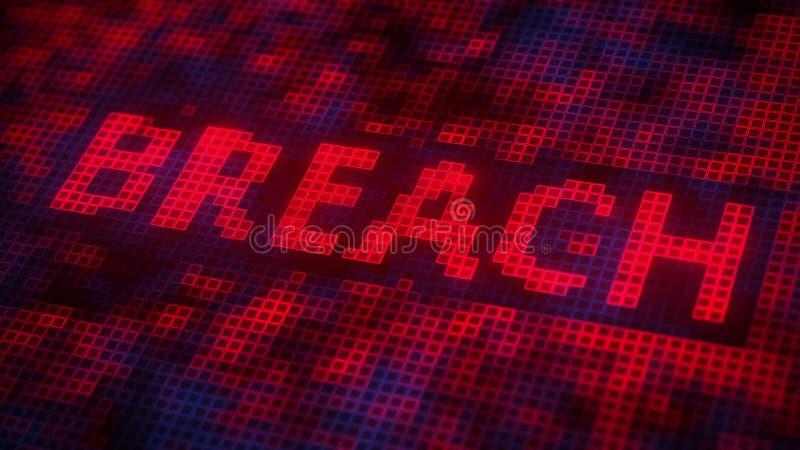 BREACH Text Made of Pixels on the Screen, 3D Animation Stock Video ...