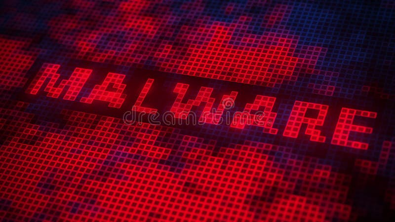MALWARE Text Made of Pixels on the Screen, 3D Animation Stock Video ...