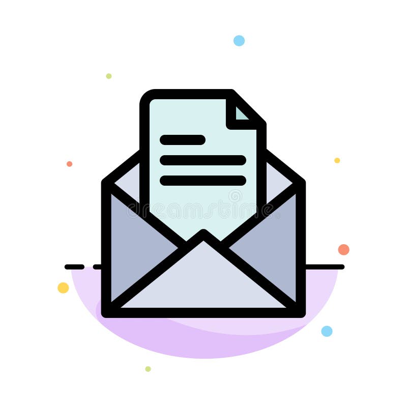 Text, Mail, Office, Pencil Abstract Flat Color Icon Template Stock ...