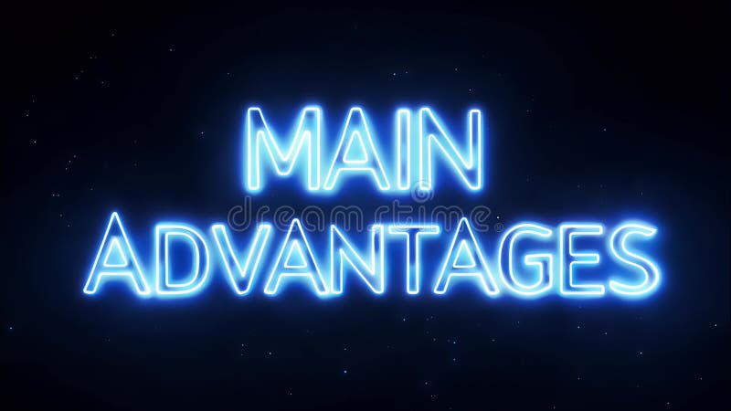 The Text Main Advantages of the Pulsating Neon Effect. Stock Footage ...