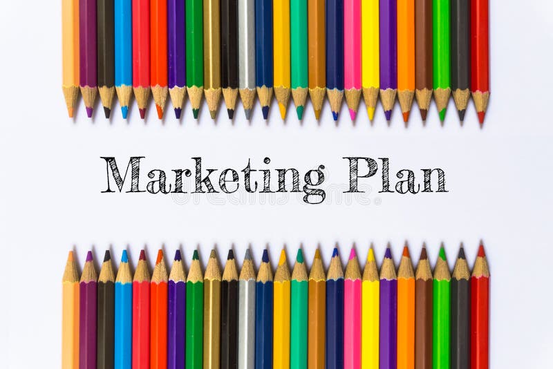 Text Marketing Plan on Color Pencil Background / Business Concept Stock ...