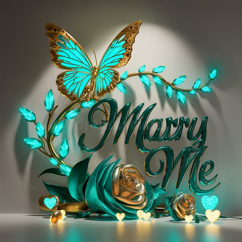 While the Text "Marry Me" is Elegantly Written in a Luxurious, Deep ...