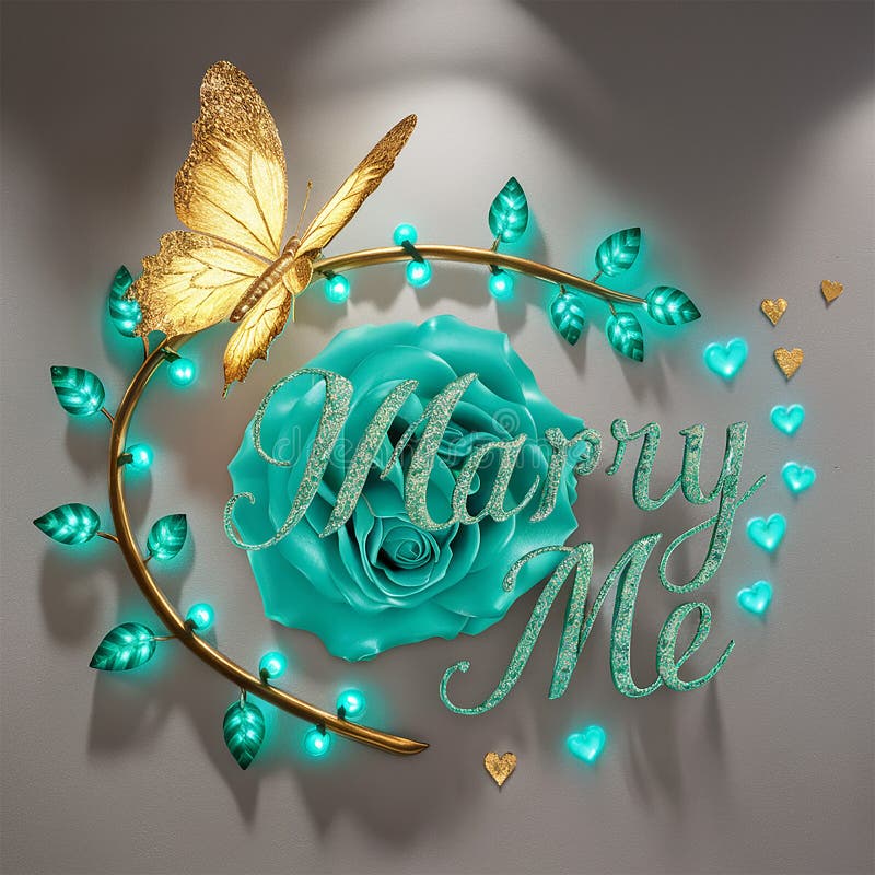 While the Text "Marry Me" is Elegantly Written in a Luxurious, Deep ...