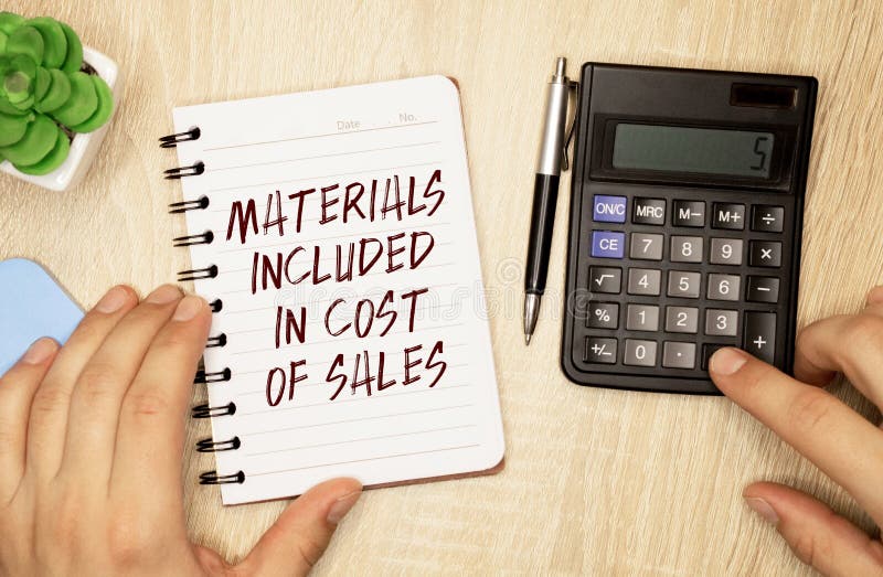 Text Materials Included in Cost of Sales on White Paper Stock Photo ...