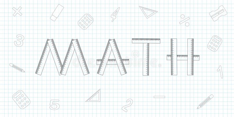 Text Math Composed of Rulers Vector. Math Background Illustration. Math ...