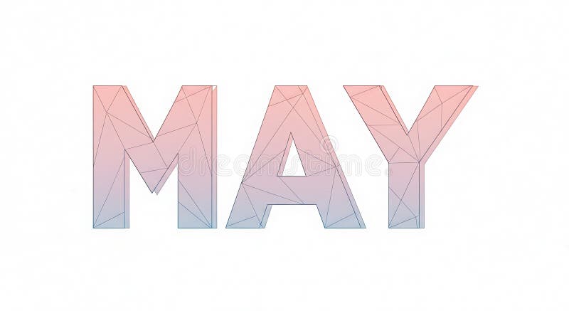 Text "MAY" Presented in a Geometric, Low-poly Style. the Letters are ...