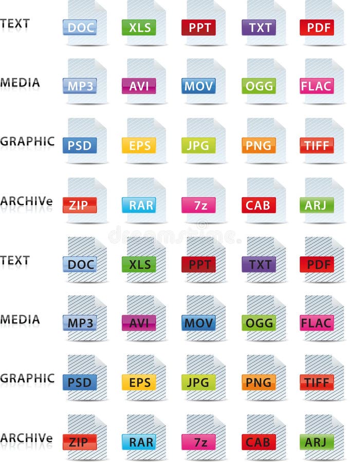 Text Media Graphic and Archive Icon Stock Vector - Illustration of text ...