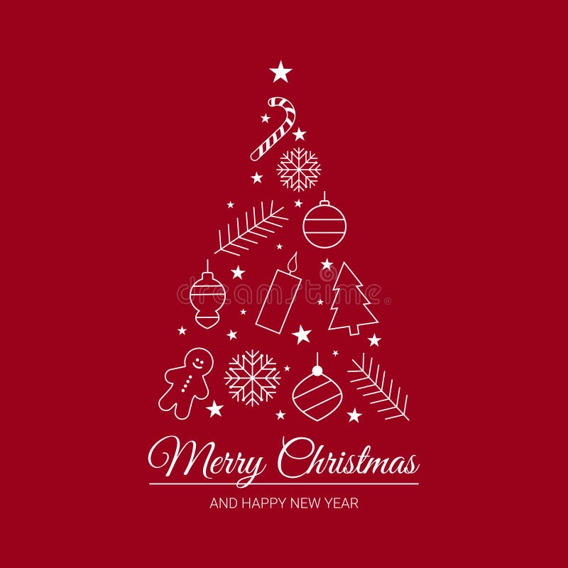 Text Merry Christmas and Happy New Year New Year Items Shaped Like ...