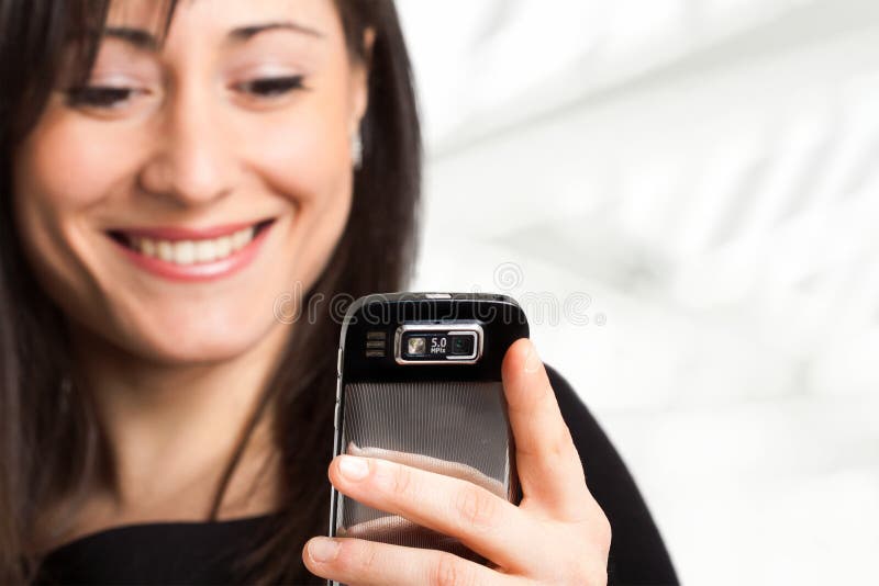 Text message stock photo. Image of black, phone, beautiful - 23218136