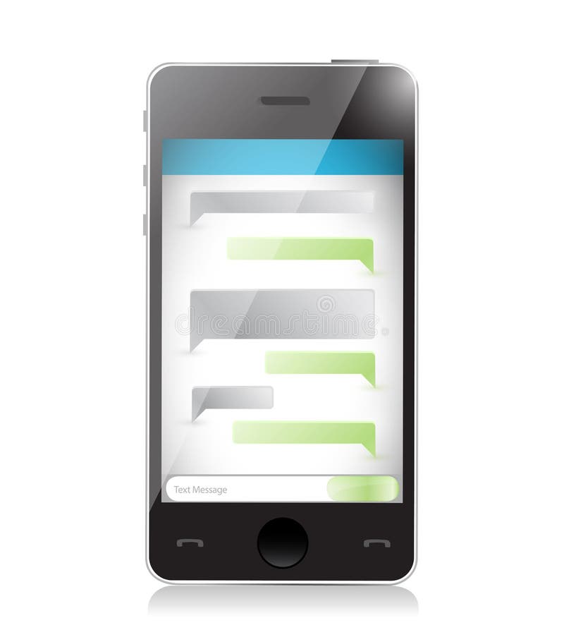 Messaging and Chatting on Mobile Phone Vector Template Stock Vector ...