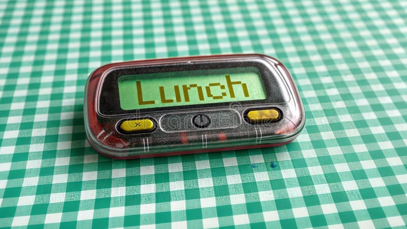 Text Message Delight a Translucent Pager Situated on a Mint Green ...