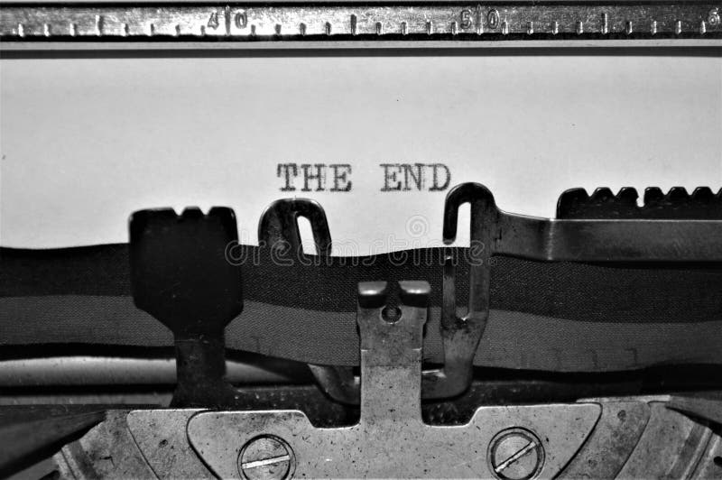 Text Message the End on White Paper on Old Typewriter Stock Photo ...