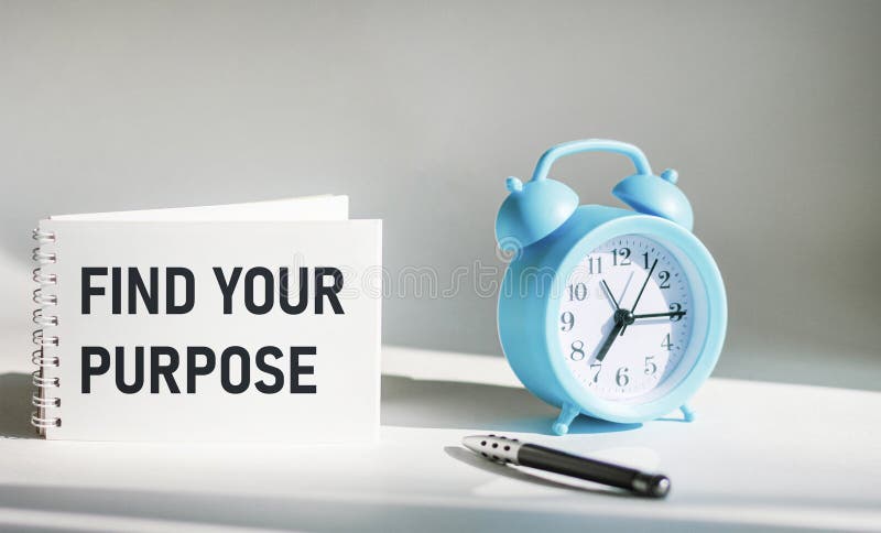 Text Message Find Your Goal on Notepad with Alarm Clock and Pen Stock ...