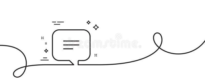 Text Message Line Icon. Chat Comment Sign. Speech Bubble. Continuous ...