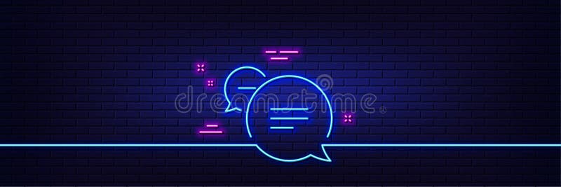 Text Message Line Icon. Chat Comment Sign. Speech Bubble. Neon Light ...
