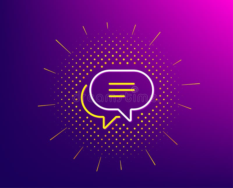 Text Message Line Icon. Chat Comment Sign. Speech Bubble. Vector Stock ...