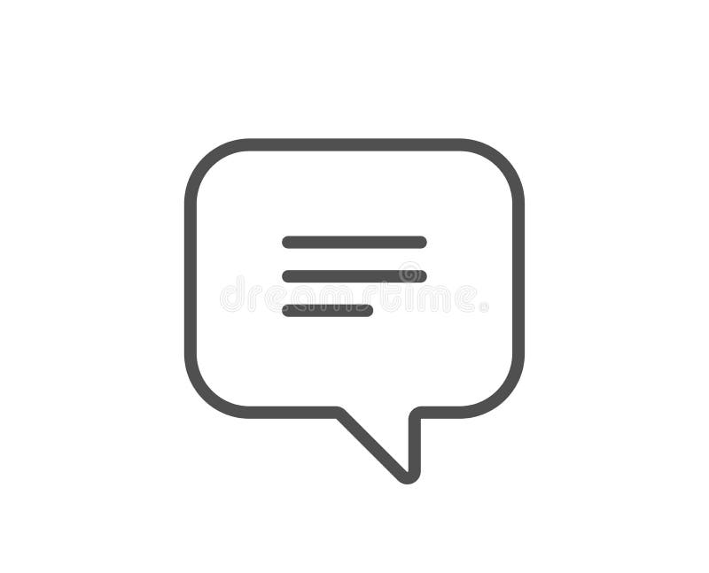 Text Message Line Icon. Chat Comment Sign. Speech Bubble. Vector Stock ...