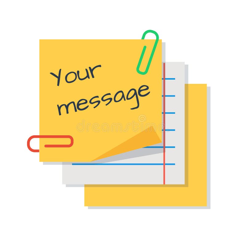 Text Message on Paper Stickers Stock Vector - Illustration of design ...