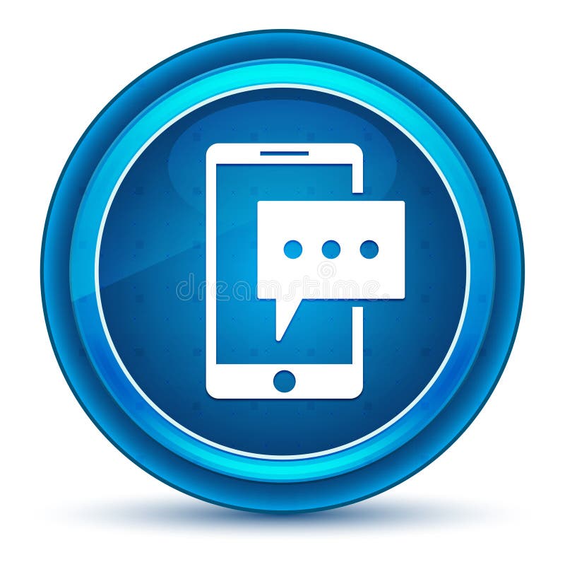Text Message Phone Icon Eyeball Blue Round Button Stock Illustration ...
