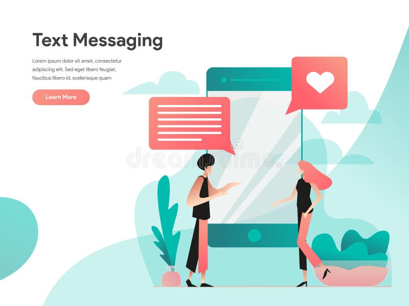Text Messaging Illustration Concept. Modern Flat Design Concept of Web ...