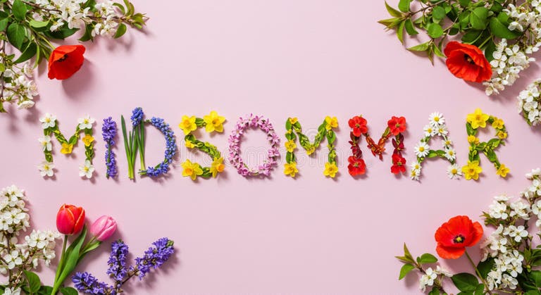 Text "MIDSOMMAR" is Creatively Spelled Out Using Various Colorful ...