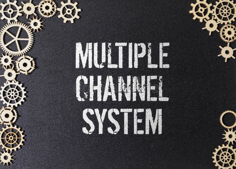 Text Multiple Channel System on White Business Noteboock, Concept Stock ...