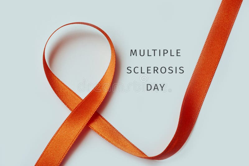 Orange Ribbon and Text Multiple Sclerosis Day Stock Photo - Image of ...
