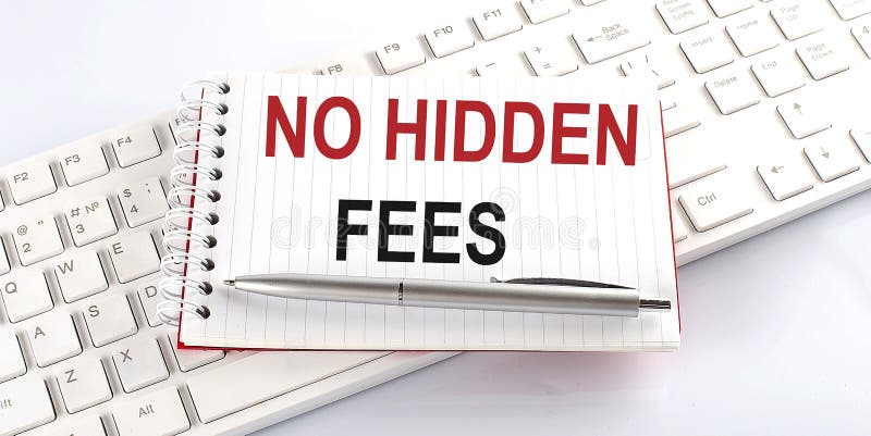 No Hidden Fees Text on Notebook with Chart, Magnifier,keyboard and Pen ...