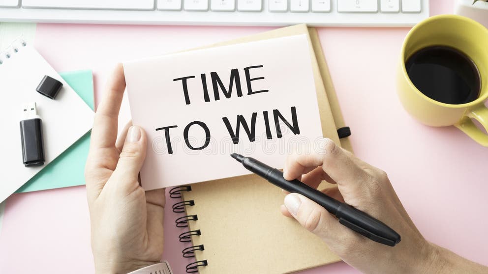 Notepad Time To Win. Business Concept Stock Image - Image of text ...