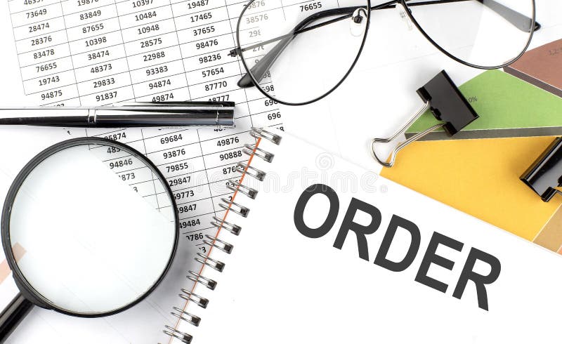 ORDER of BUSINESS , Text on White Paper on the Light Background with ...