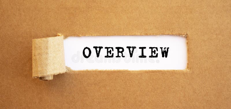 Text OVERVIEW Appearing Behind Torn Brown Paper. Stock Image - Image of ...
