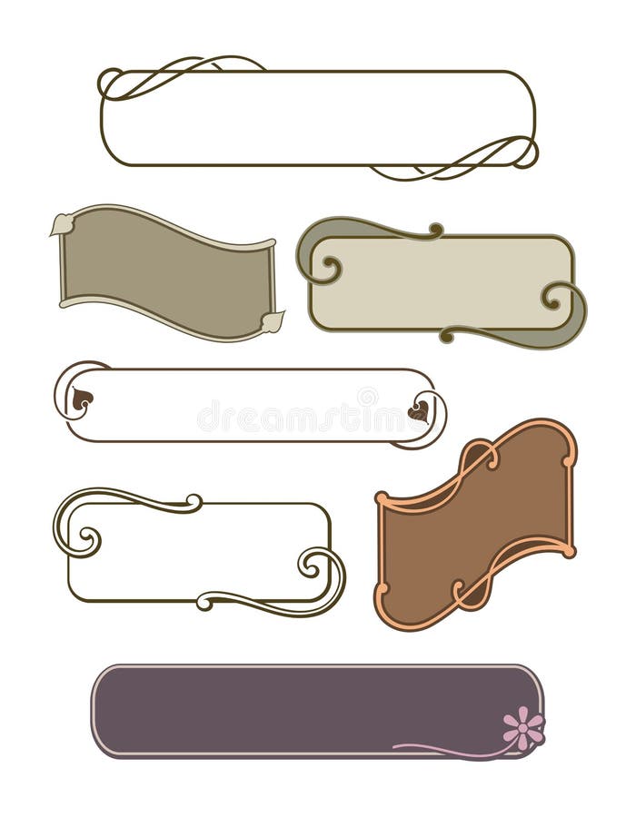 Text panels stock vector. Illustration of petal, elegant - 9048945