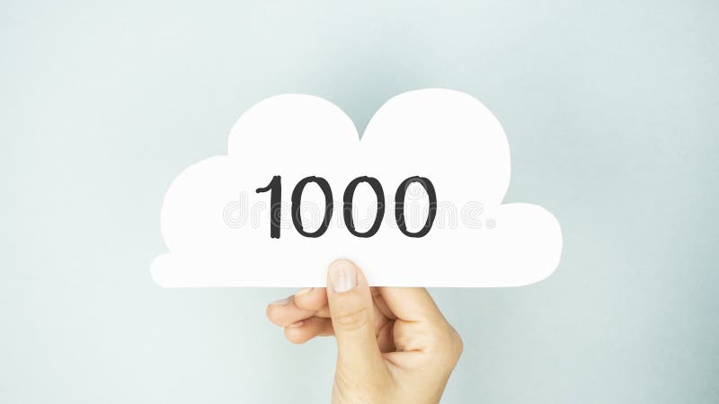 1000 Text on Paper in the Form of a Cloud Stock Image - Image of media ...