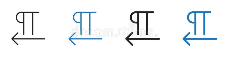 Text Paragraph Left Icon Linear Graphics Set Vector in Black Stock ...