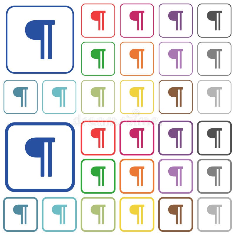 Text Paragraph Outlined Flat Color Icons Stock Vector - Illustration of ...