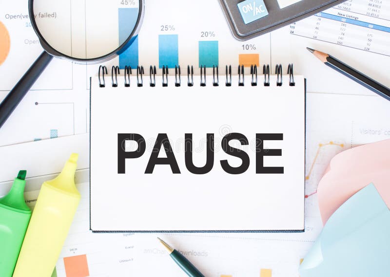 Text Pause Notebook Tools Office Background Take Break Work Stock ...