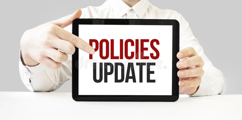Policies Update Text Concept Stock Photo - Image of manager, compliant ... Policies Update Text Concept Stock Photo - Image of manager, compliant ...